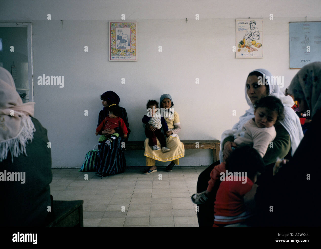 A waiting room at the UNRWA Health centre in Beach (Shatti) refugee ...