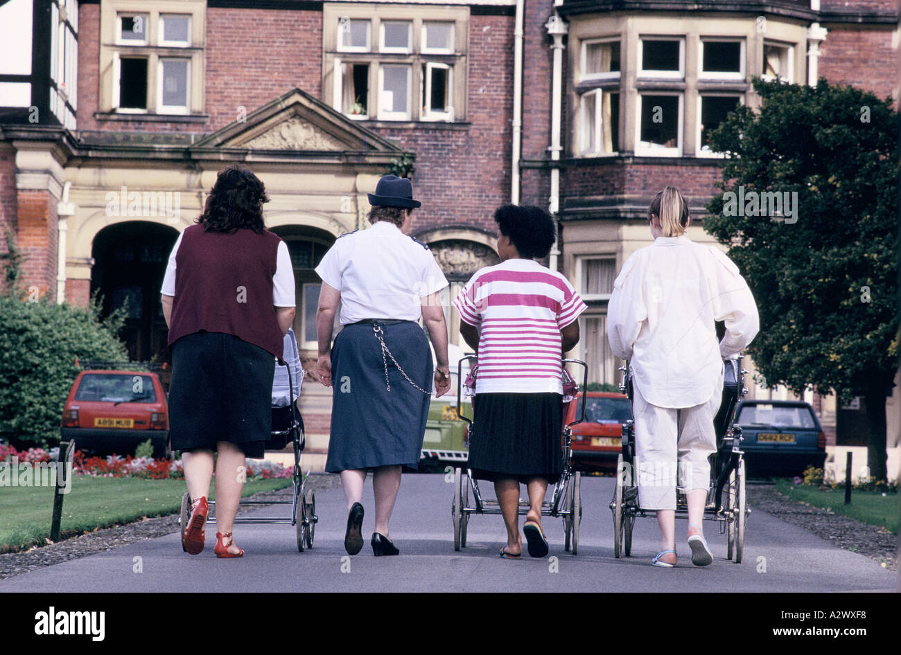 prison officer women babies askham grange prison 1987 Stock Photo - Alamy