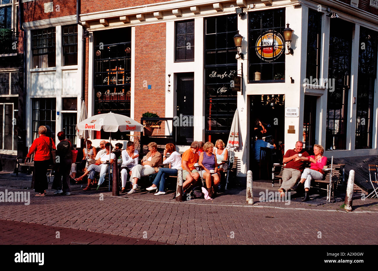 Open air cafe The Netherlands Holland Amsterdam Stock Photo - Alamy
