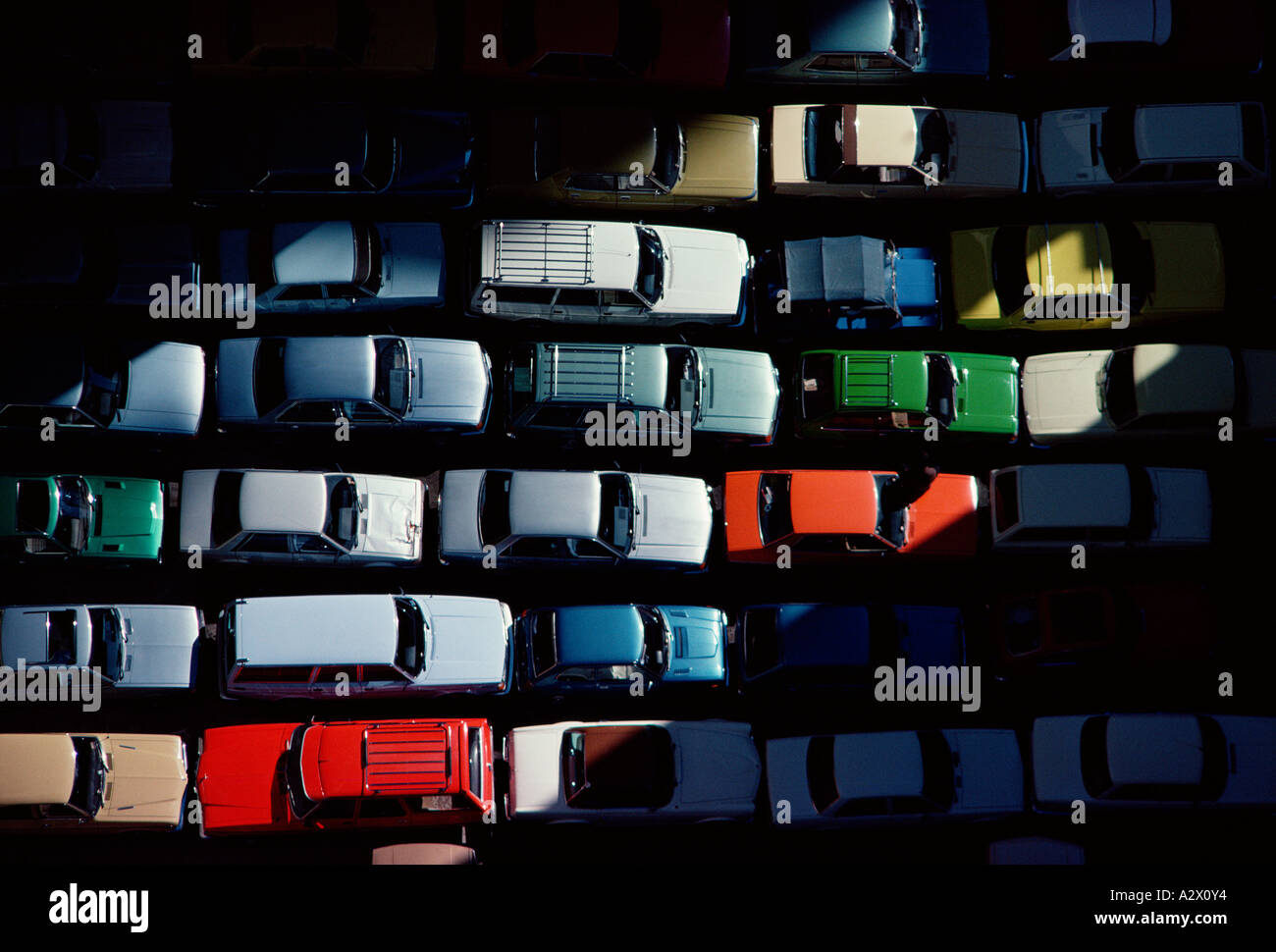 Overhead view of gridlocked traffic Stock Photo - Alamy