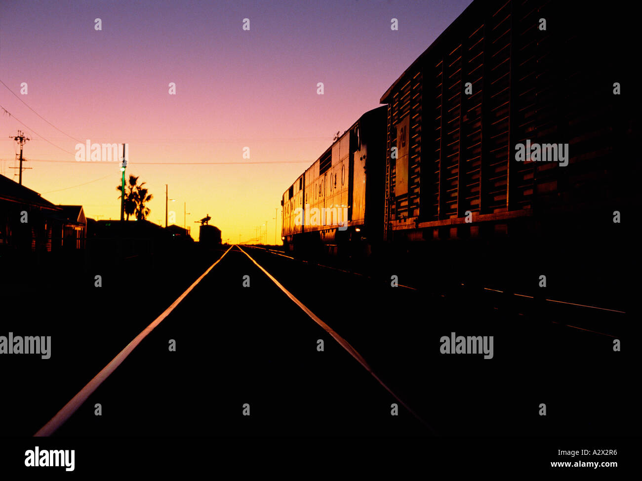 Western Australia. Kalgoorlie. Rawlinna station. Railway track and ...