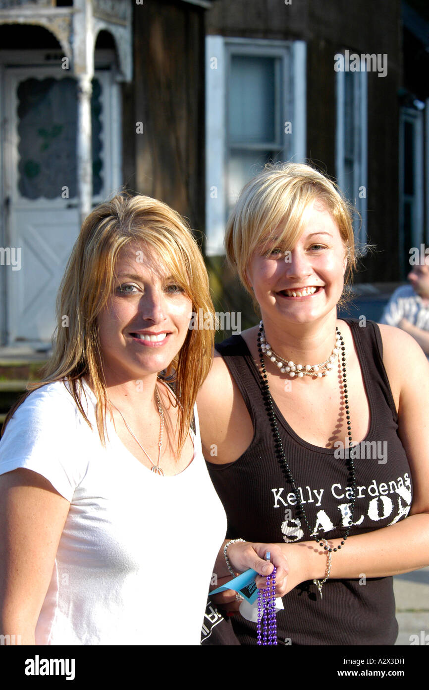 Two young adult females on a Hen night party in Detroit Michigan MI ...