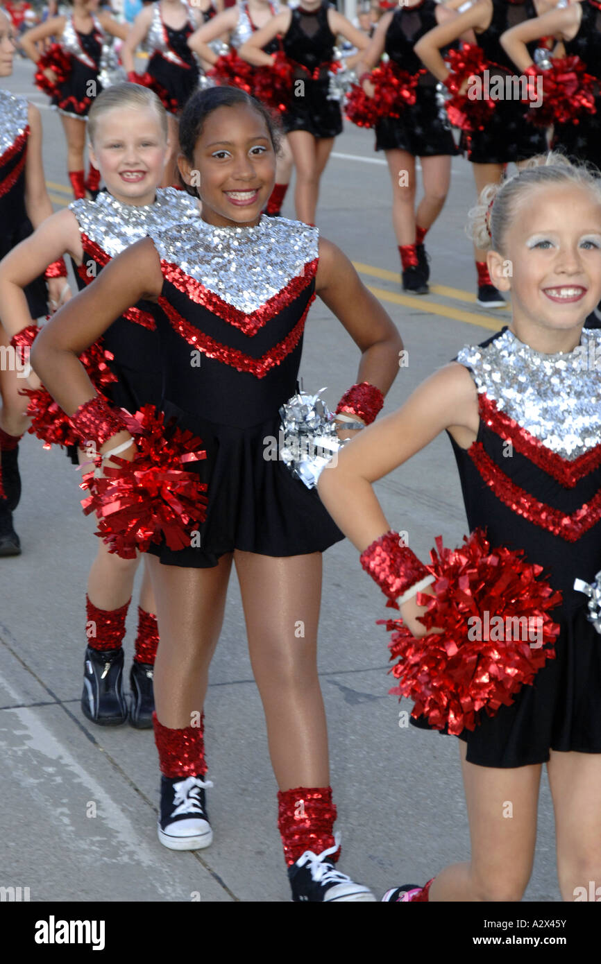 Carnival Parade Cheerleaders with their pompoms in Detroit Michigan MI ...