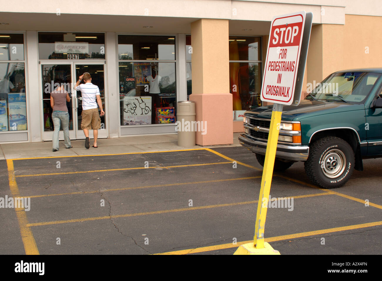 A Parking lot pedestrian Crossing Stock Photo - Alamy