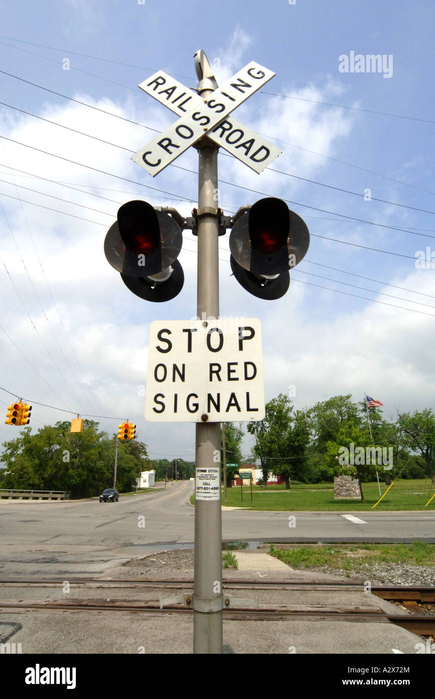 Rail crossing marker hi-res stock photography and images - Alamy