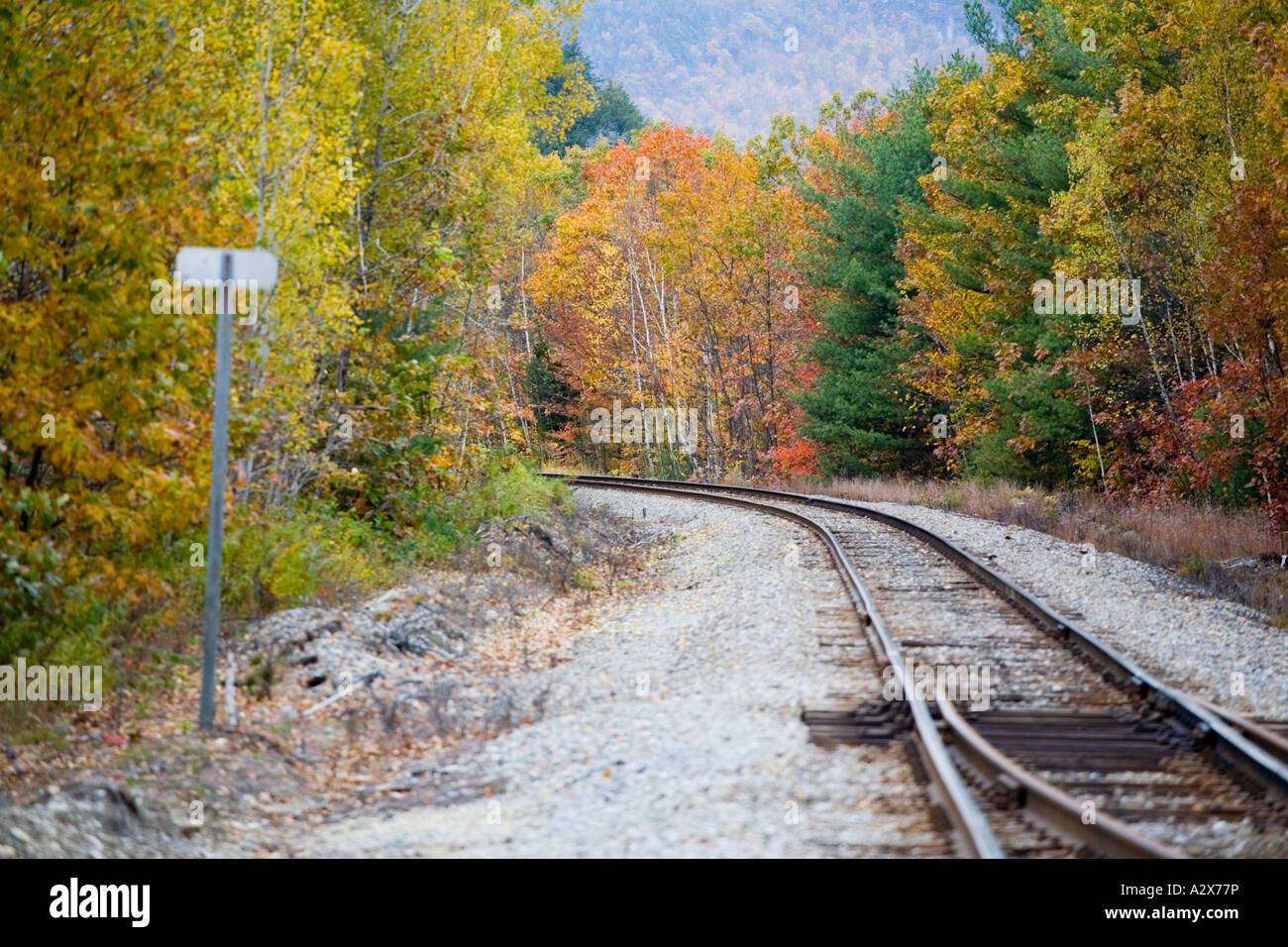 Railroad in Fall Foliage Stock Photo - Alamy