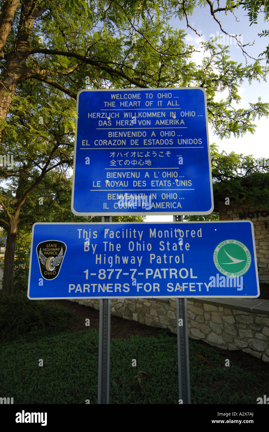 Welcome to Ohio Signpost Stock Photo - Alamy
