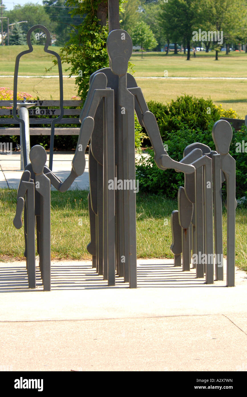 Artist sculpture depicting families Stock Photo - Alamy