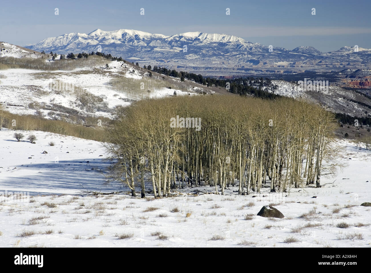 Utah landscape in Winter with Henry Mountains in background Stock Photo ...