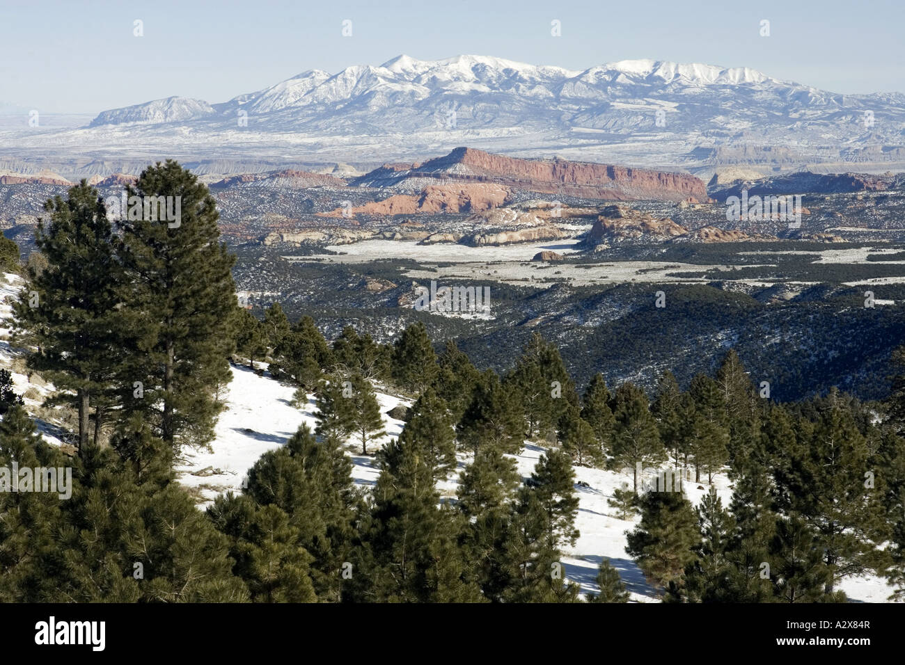 Utah landscape in Winter with Henry Mountains in background Stock Photo ...