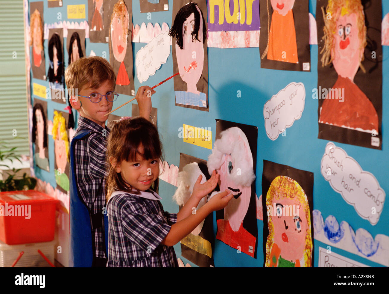 Children Group School Classroom Painting Stock Photo - Alamy