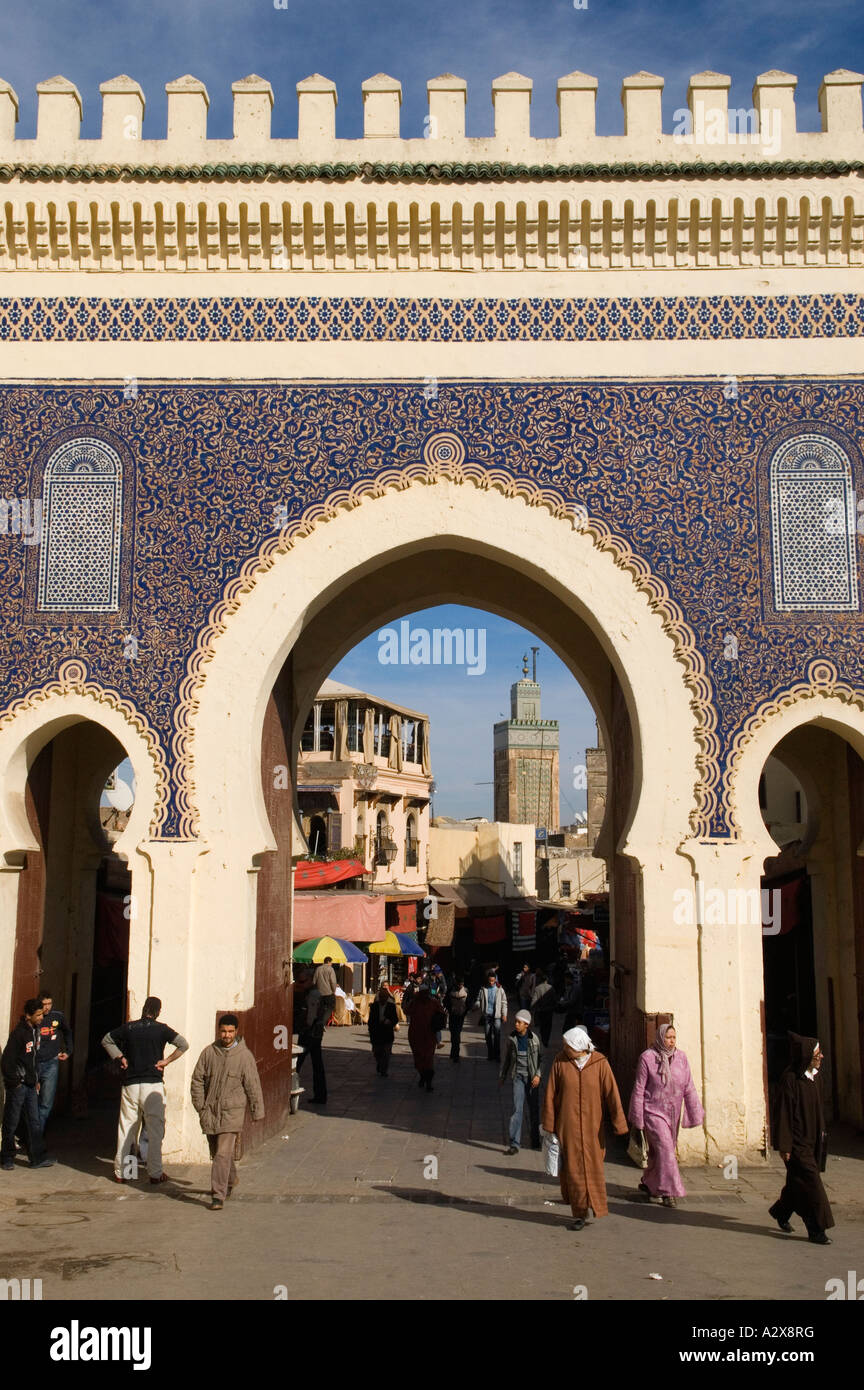 Fes el Bali Morocco North Africa The Blue Gate or Bab Boujeloud 2007 ...