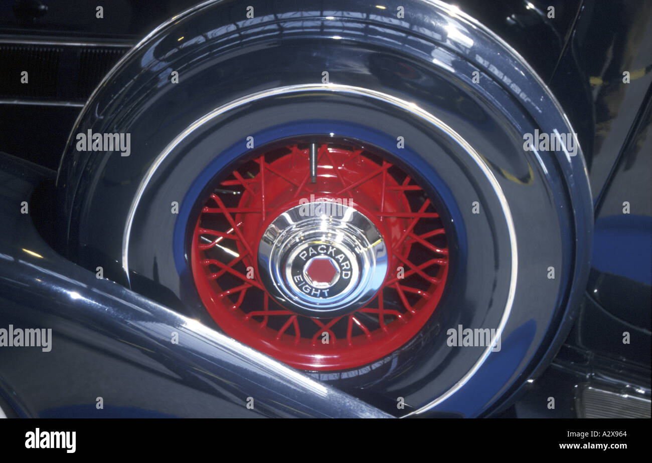 Packard Eight antique car wheel Stock Photo - Alamy