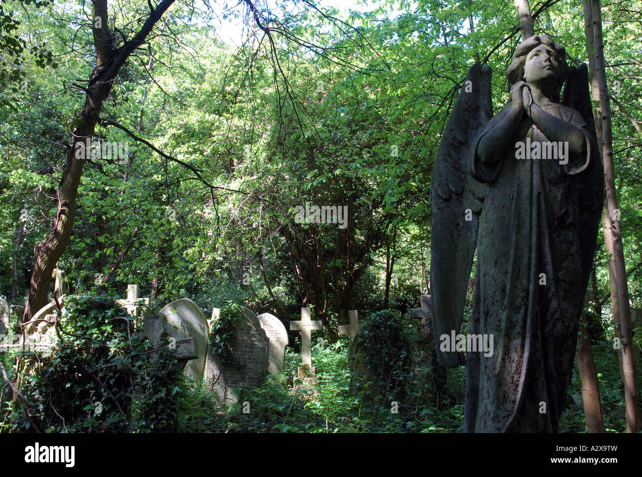 Victorian statue in Highgate cemetery Stock Photo - Alamy