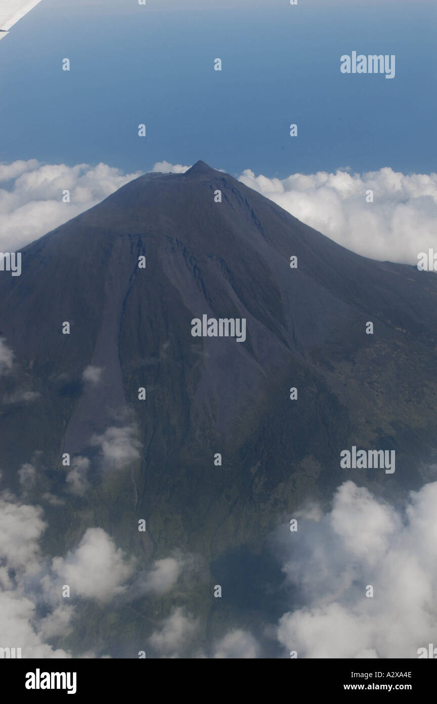 Aerial view of Pico Mount Volcano Pico Island Azores Islands Portugal ...