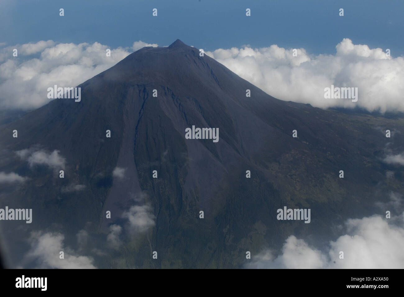 Aerial view of Pico Mount Volcano Pico Island Azores Islands Portugal ...