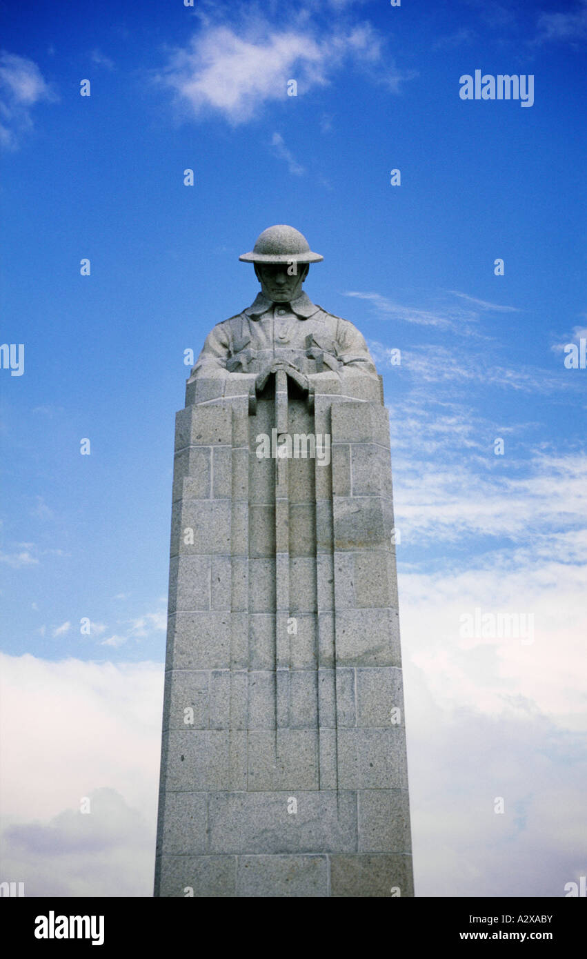 The Brooding Soldier, Vancouver corner memorial, Belgium Stock Photo ...