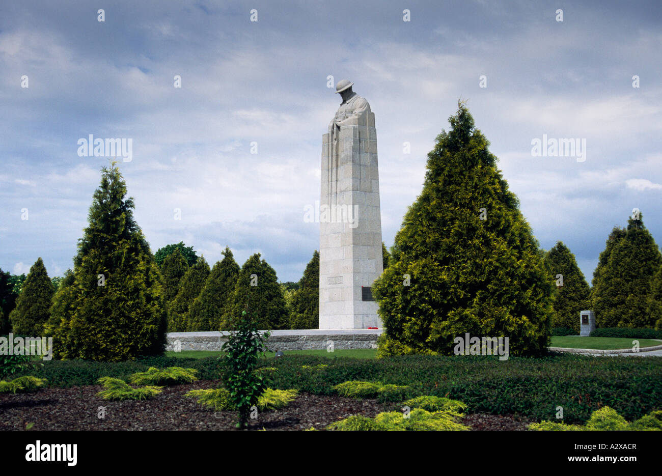 The Brooding Soldier, Vancouver corner memorial, Belgium, commemorating ...