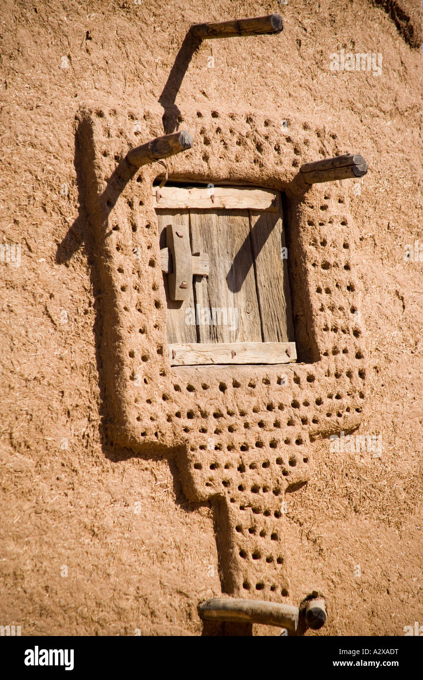 Adobe granaries in a small village in the Niger inland delta near Mopti ...
