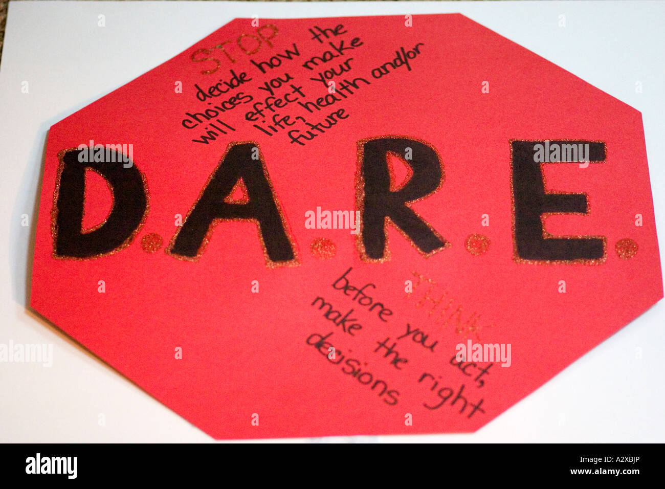 DARE sign to challenge teens to think about the consequences before ...