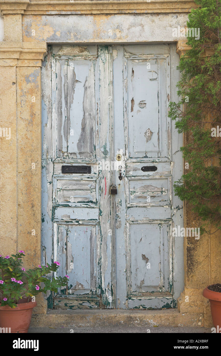 Historical and modern colorful doors on the island of Patmos Greece ...