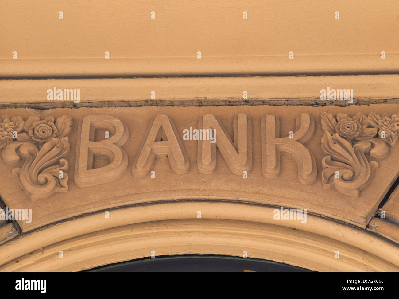 Granite bank sign Stock Photo - Alamy