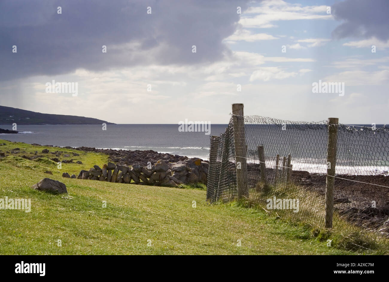 Fanore beach. County Clare. West Coast of Ireland. Rain clouds. Bad ...