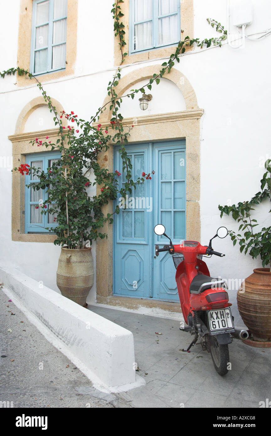 Historical and modern colorful doors on the island of Patmos Greece ...