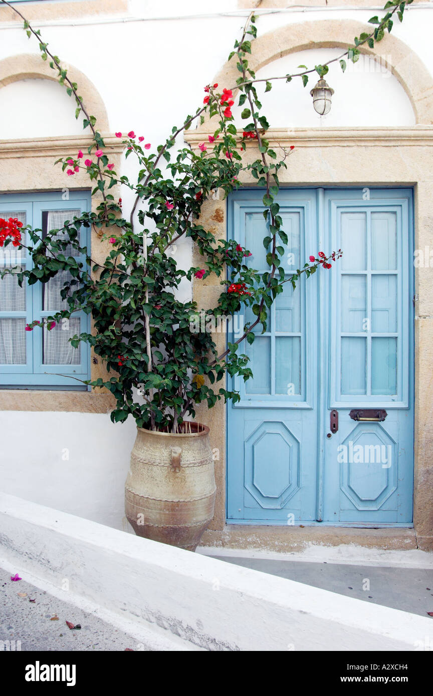Historical and modern colorful doors on the island of Patmos Greece ...