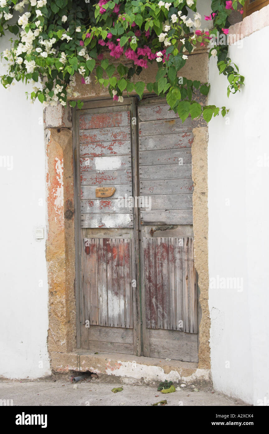 Historical and modern colorful doors on the island of Patmos Greece ...