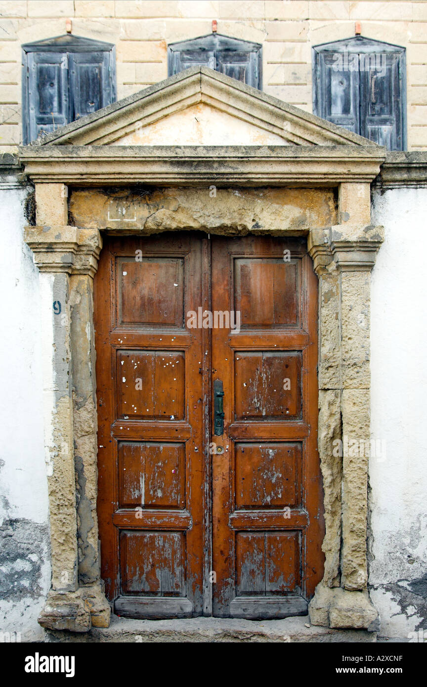 Historical and modern colorful doors on the island of Patmos Greece ...