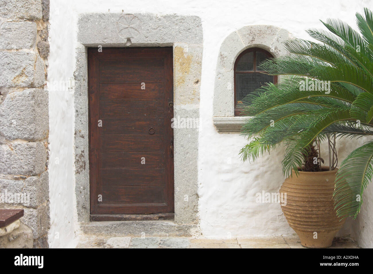 Historical and modern colorful doors on the island of Patmos Greece ...
