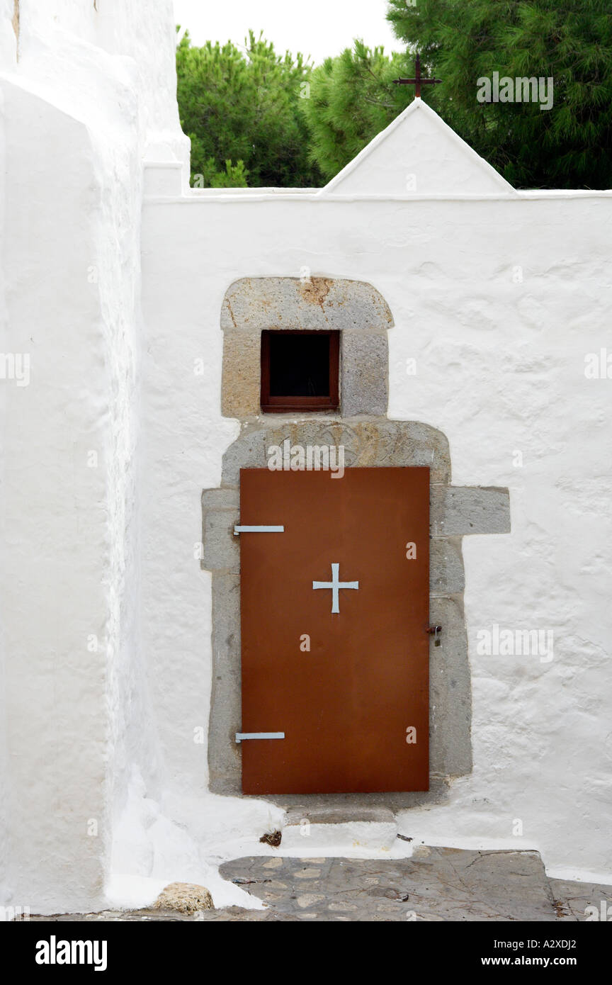 Historical and modern colorful doors on the island of Patmos Greece ...
