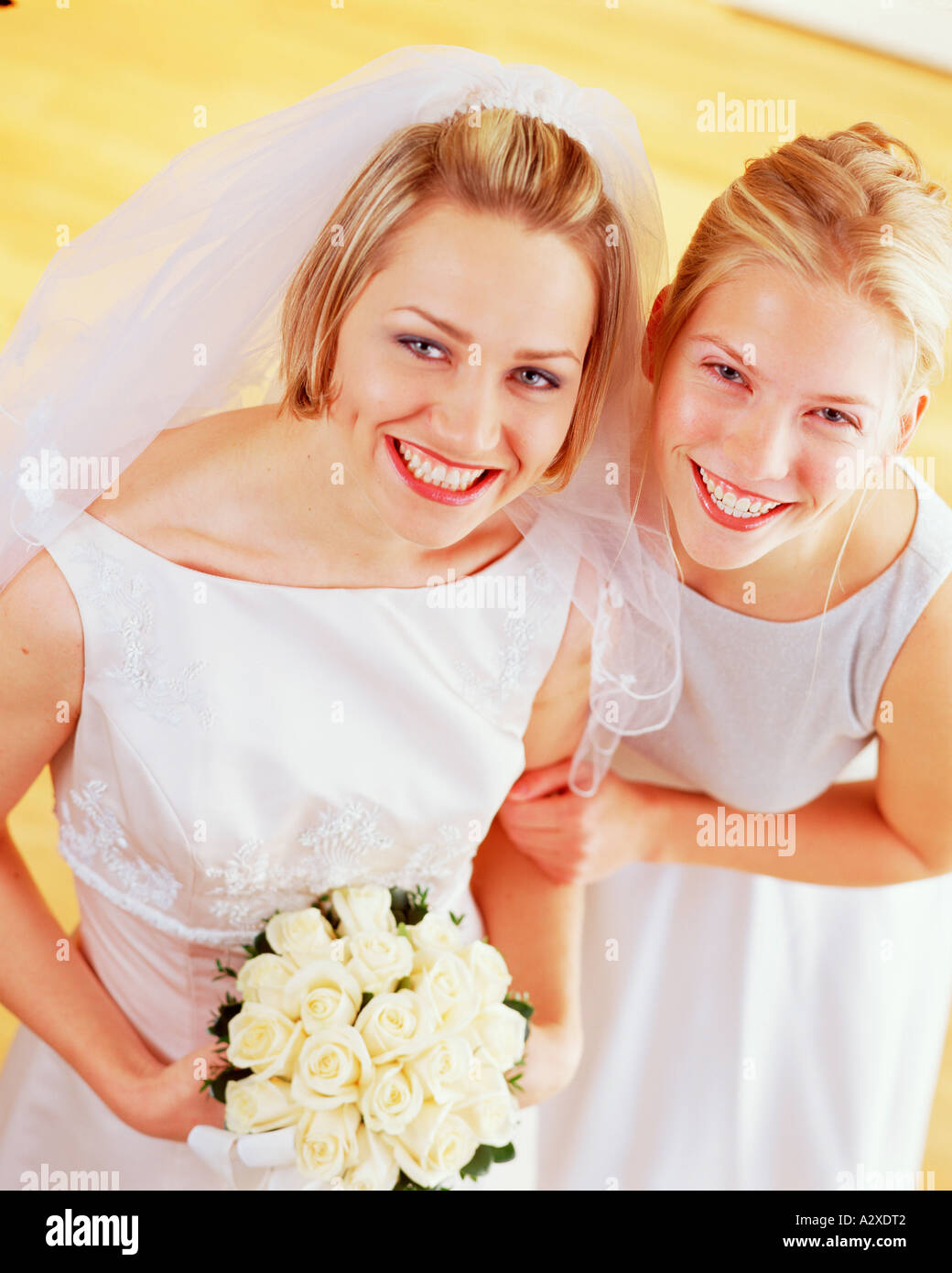 Wedding Bride with Bridesmaid (mother and daughter Stock Photo - Alamy