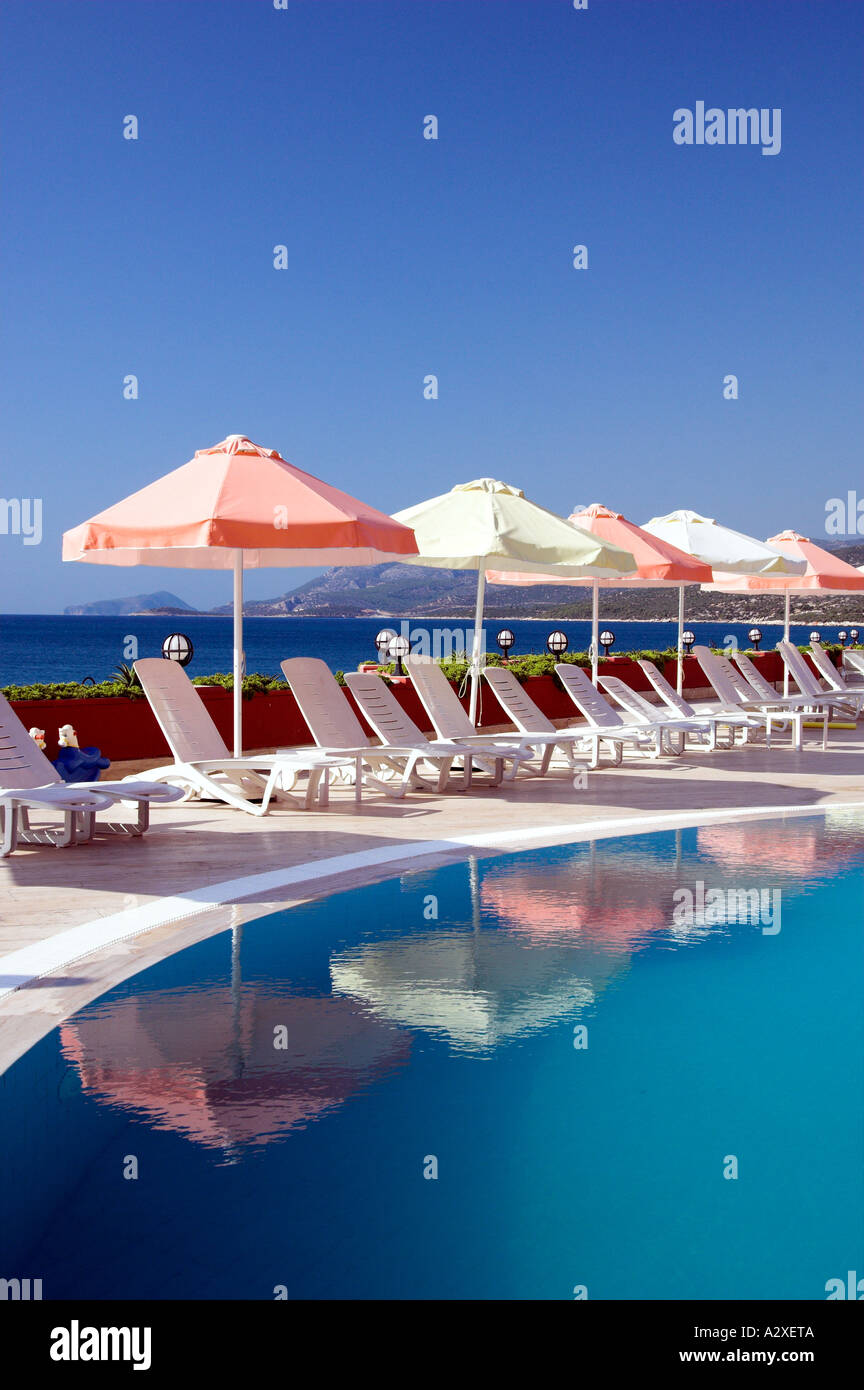 Turkish holiday resort hotel pool area hi-res stock photography and ...