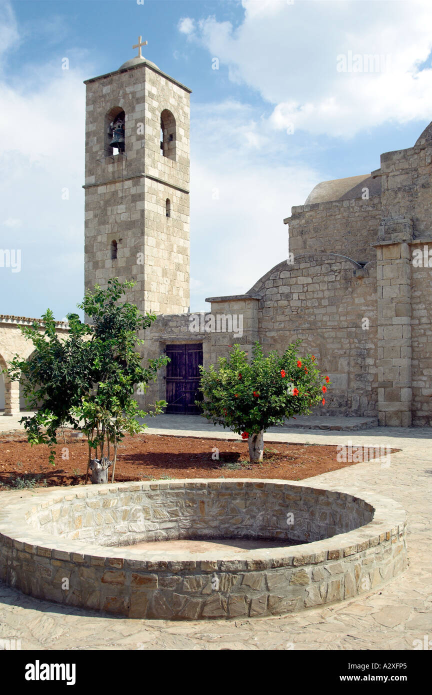 The historic St Barnabas Church courtyard near Famagusta, Cyprus Stock ...