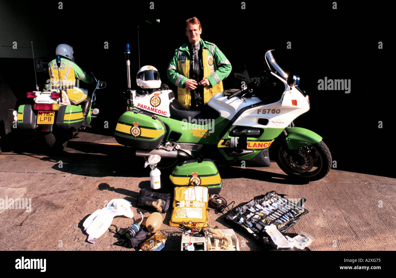 london ambulance service motorcycle paramedic at waterloo headquarters ...
