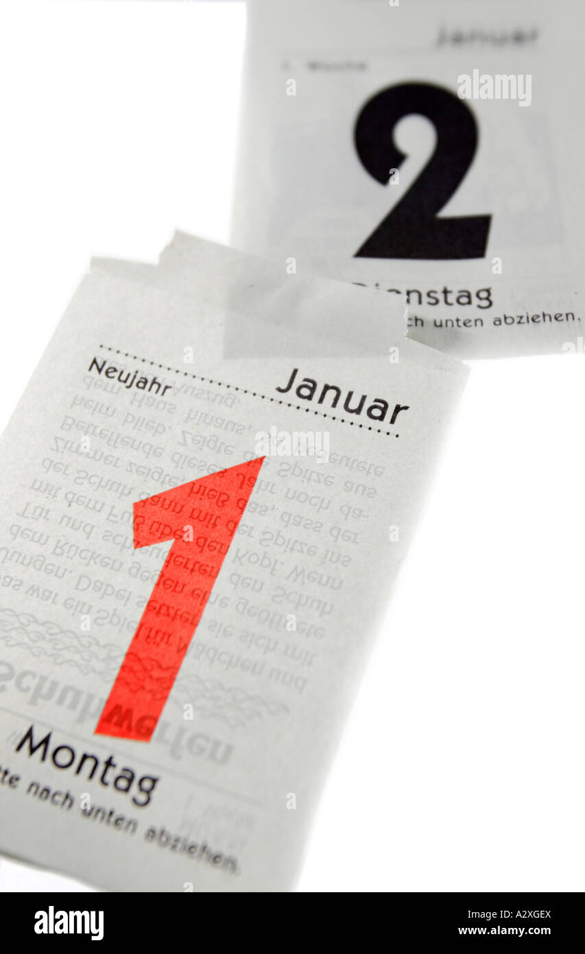 Beginning of a new year - calendar Stock Photo - Alamy