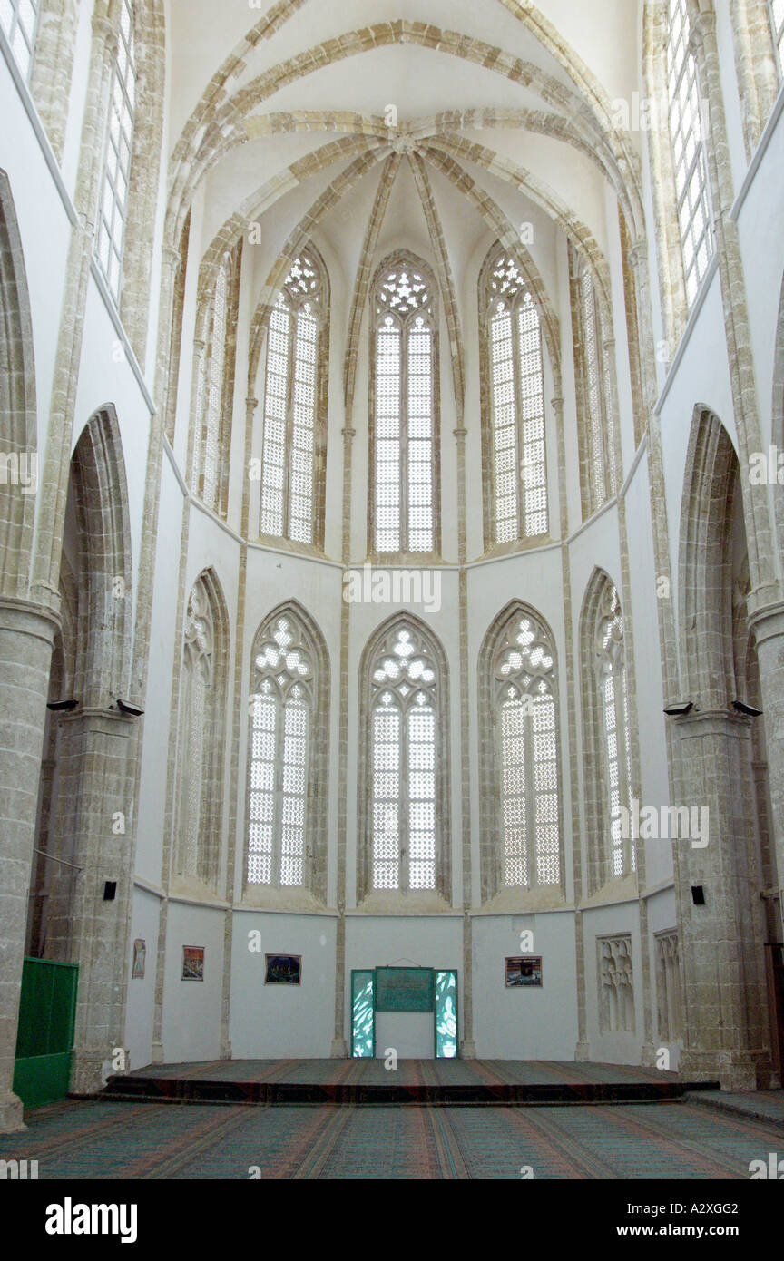 The gothic interior architecture of the Lala Mustafa Pasha Mosque ...