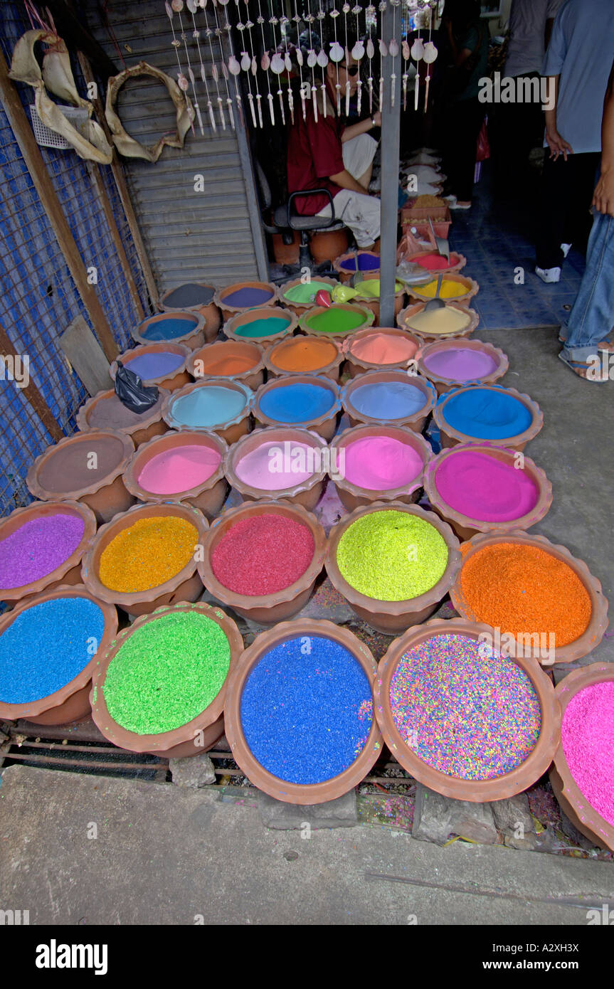 Colourful sand for decoration on a market in bangkok, thailand Stock ...