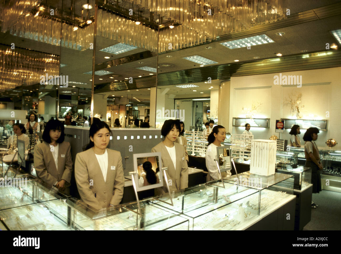 tokyo japan shop assistants wait for customers at the jewellery ...