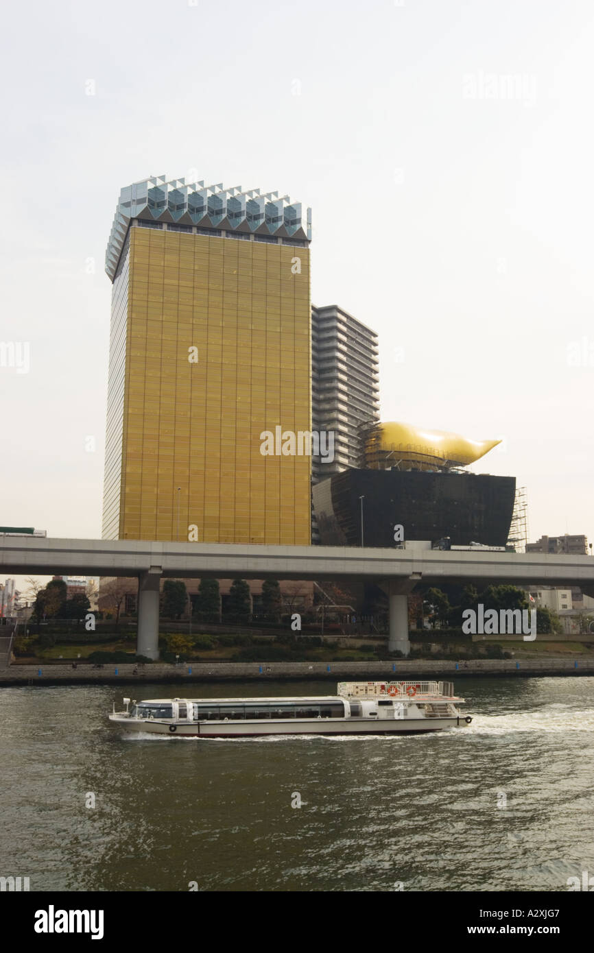 Asakusa Tokyo Japan Asahi building look like glass of beer with frothy ...