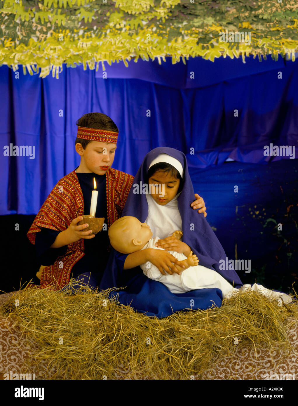 christmas nativity played by children Stock Photo - Alamy