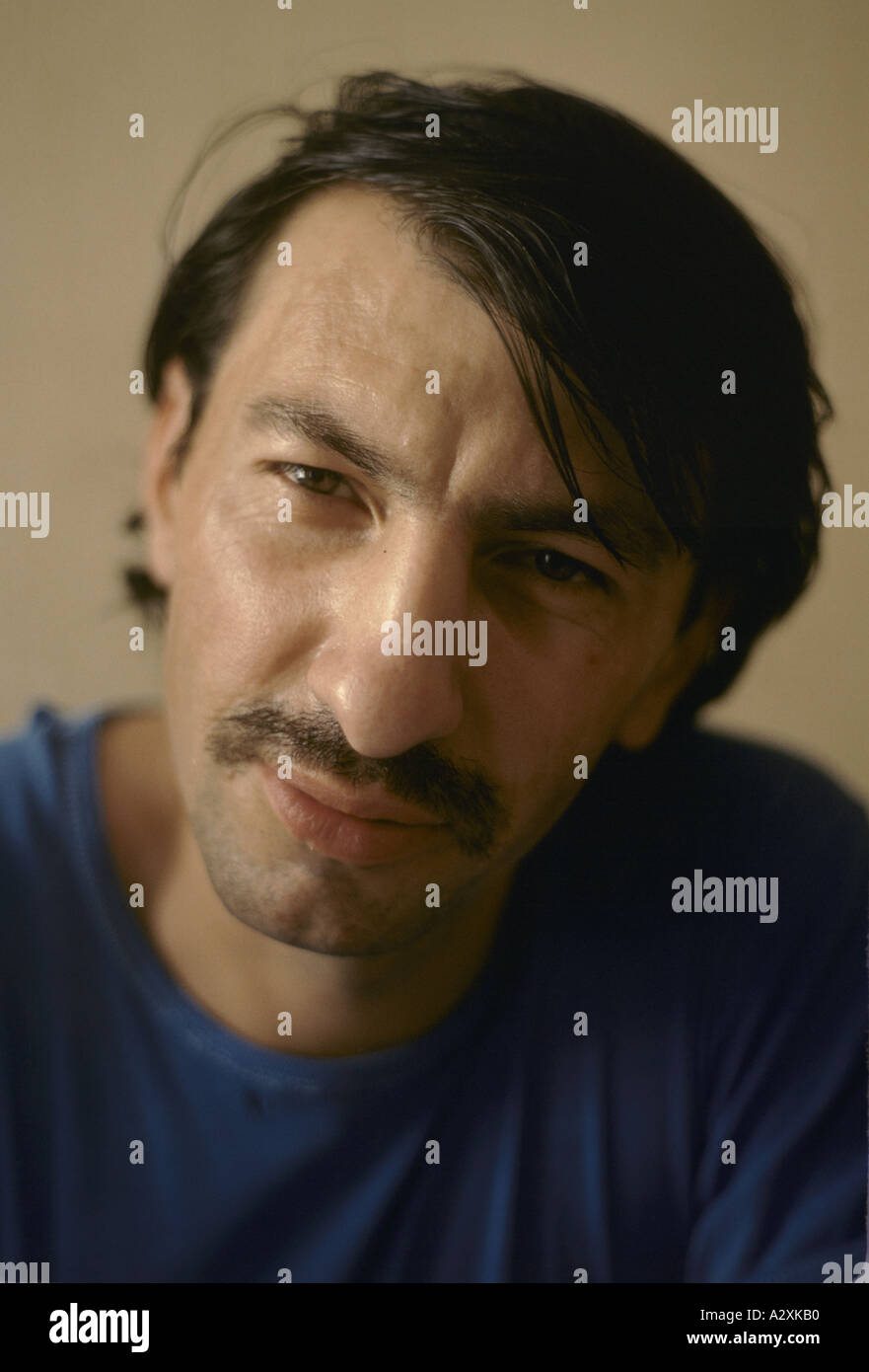 portrait of a french man with a brown moustach france Stock Photo - Alamy