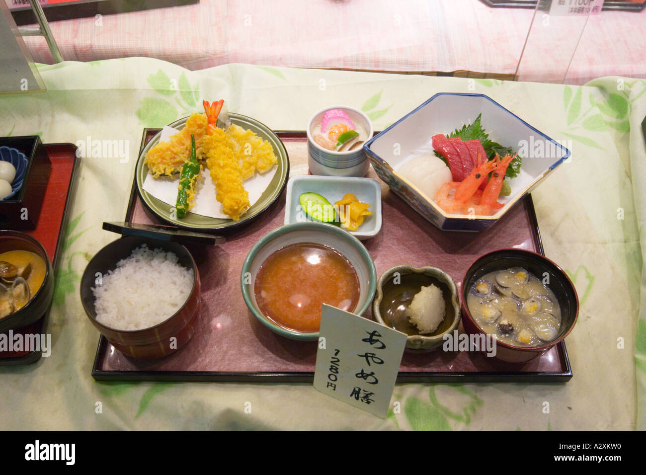 Tokyo Japan Resaurant window display showing plastic food very ...