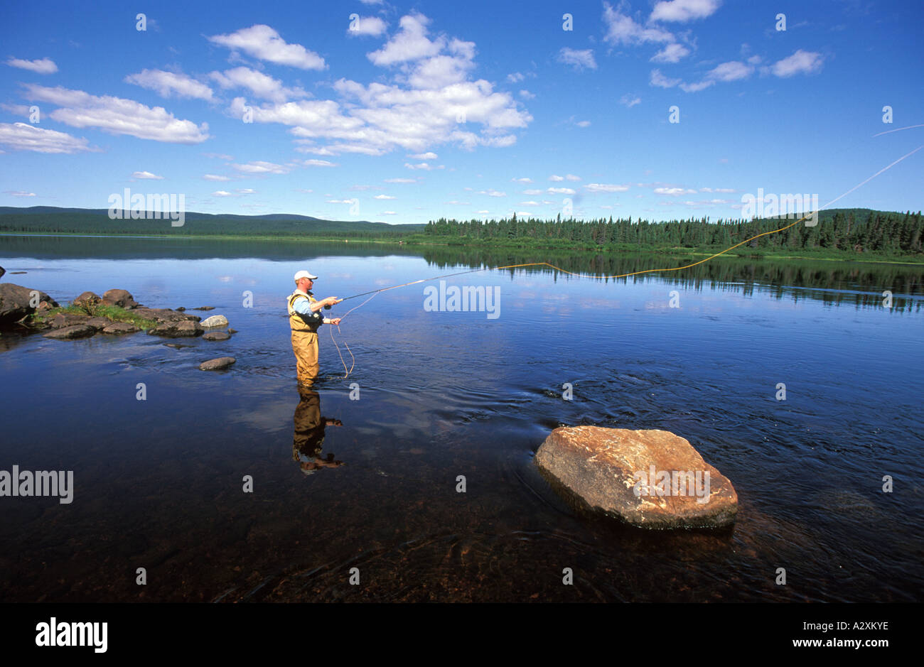 CANADA LABRADOR Fly fishing for Atlantic Salmon on the Eagle River ...