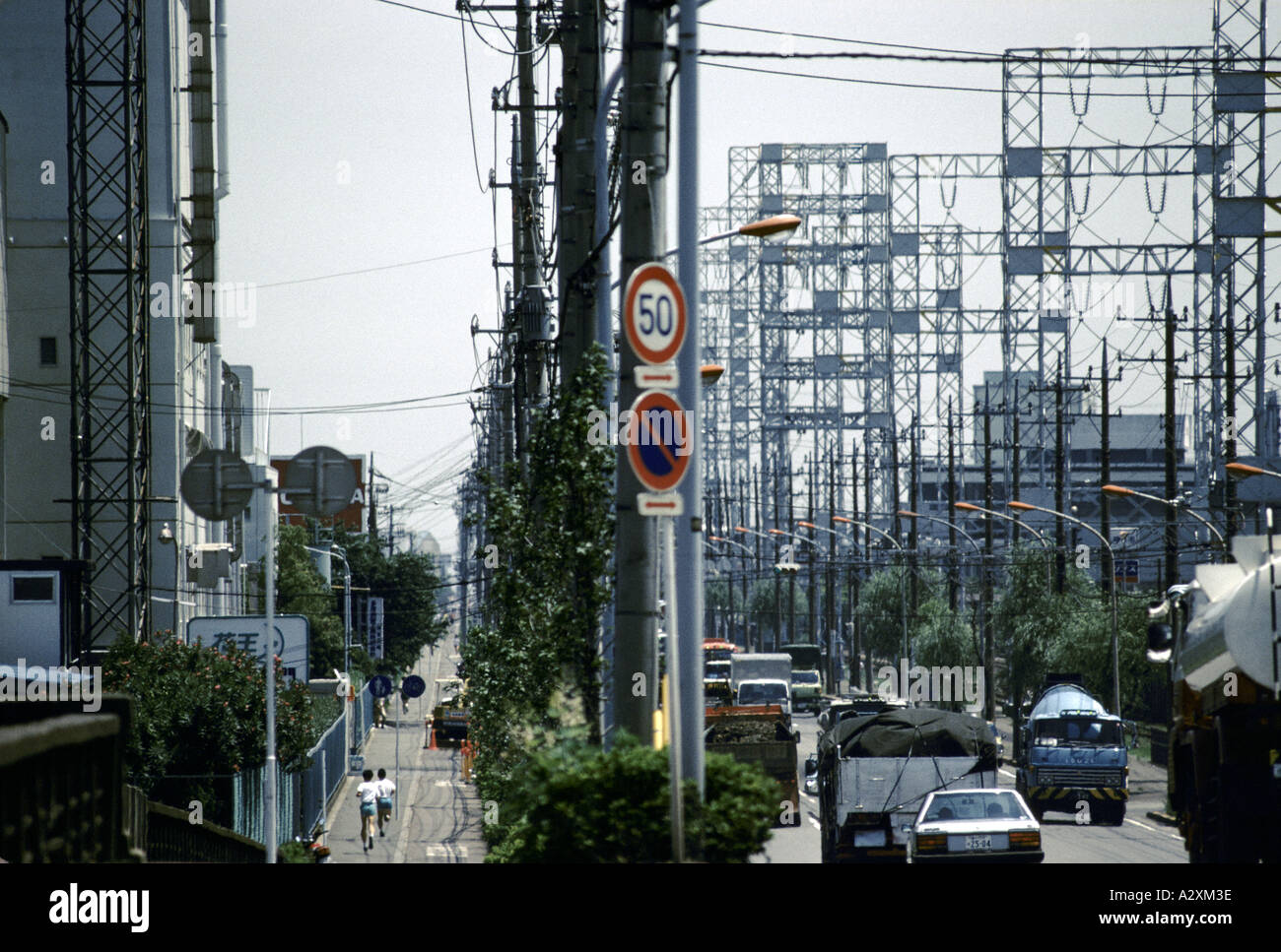 tokyo infrastructure power lines transport Stock Photo - Alamy