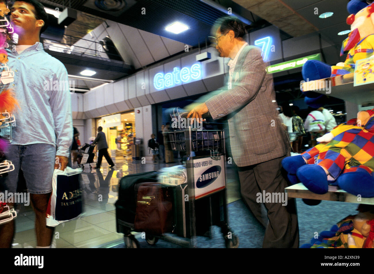 terminal four departures airside heathrow airport 1993 Stock Photo - Alamy