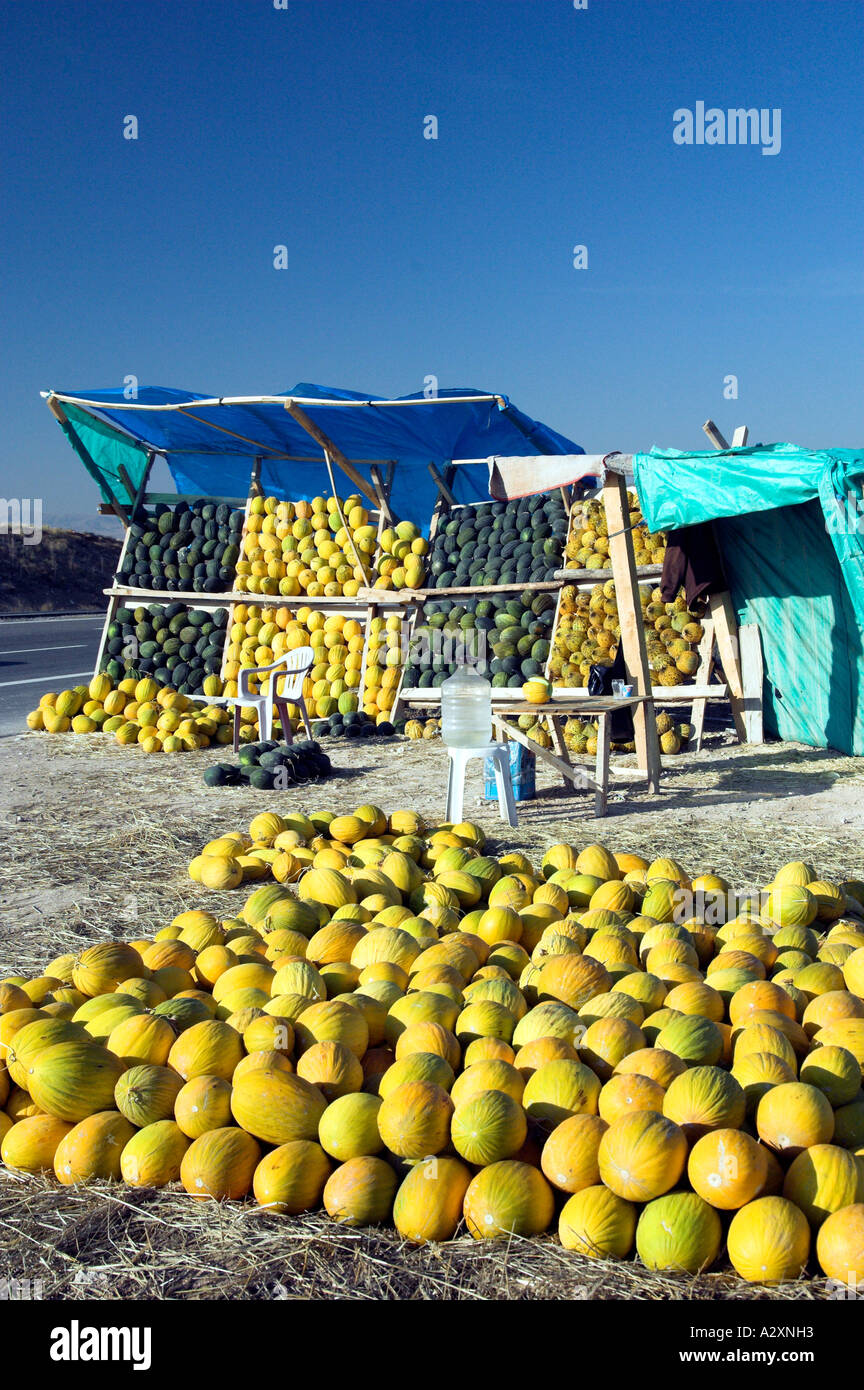Roadside melon stand near Polatli Turkey Stock Photo - Alamy