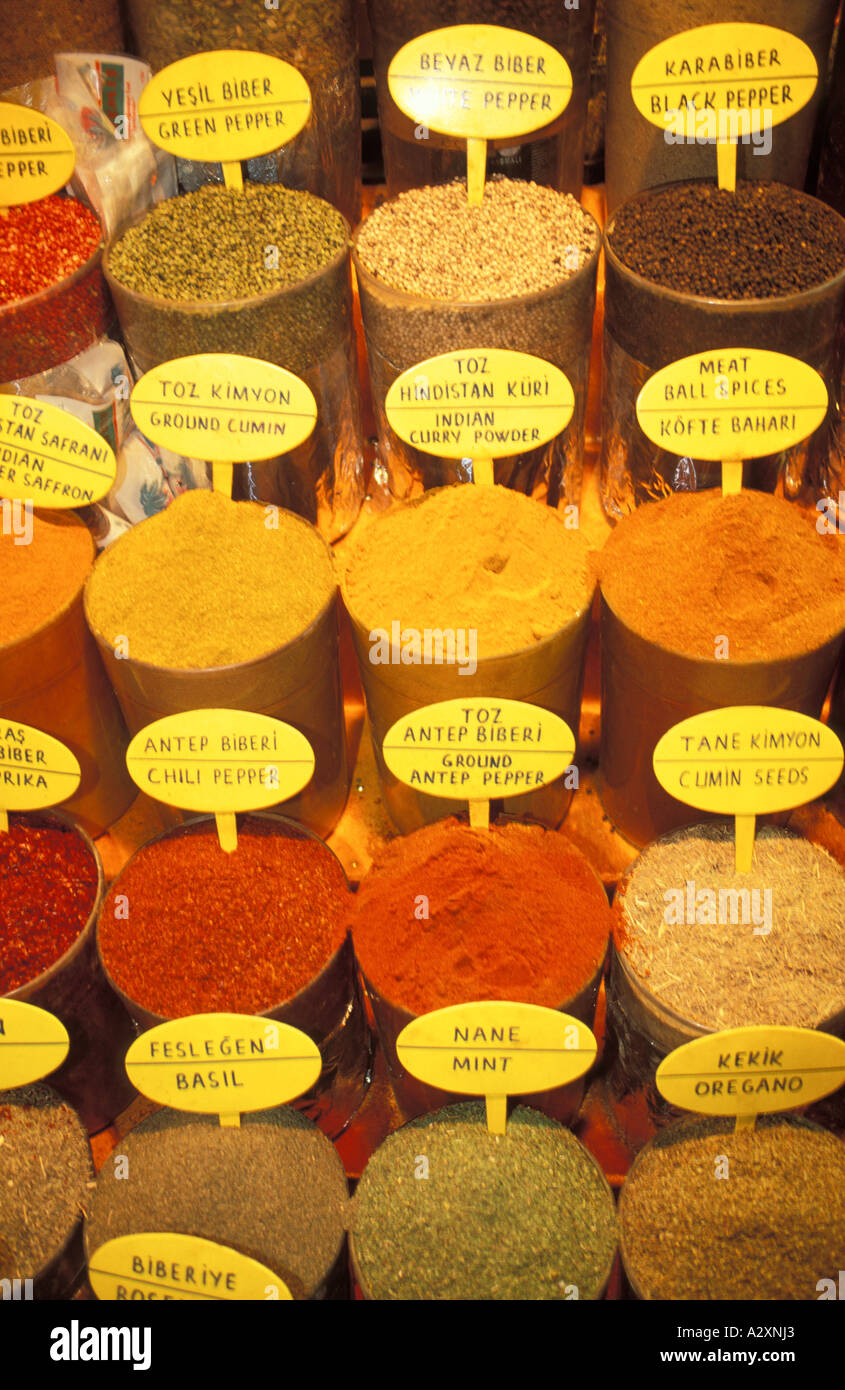 TURKEY OLD ISTANBUL Variey of spices at Spice Market Stock Photo - Alamy